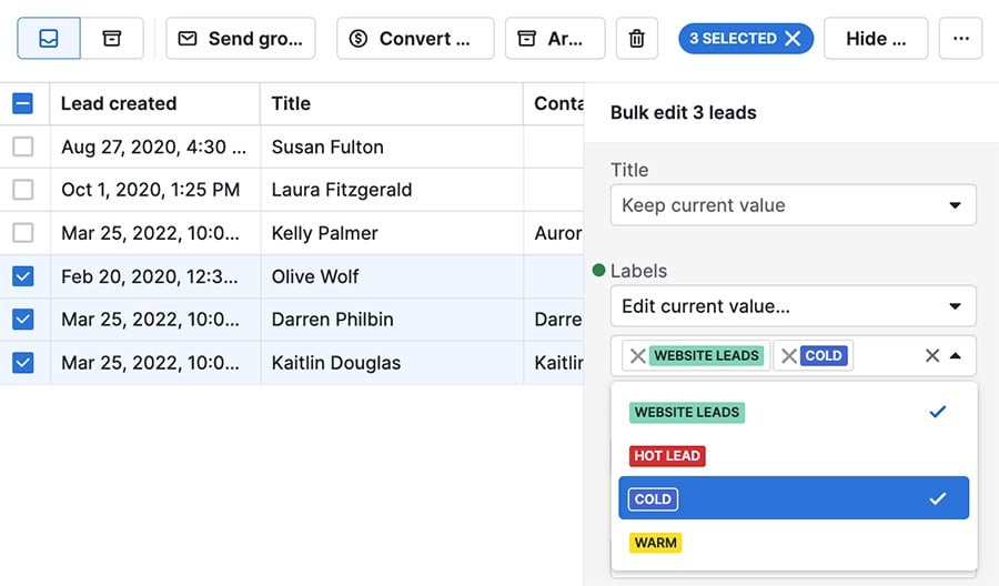 Lead labels - Knowledge Base | Pipedrive